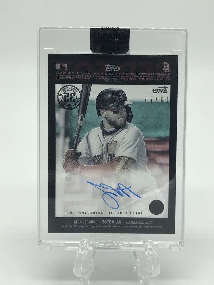 Alex Verdugo 2021 topps 35th anniversary on card autograph 13/75 | eBay