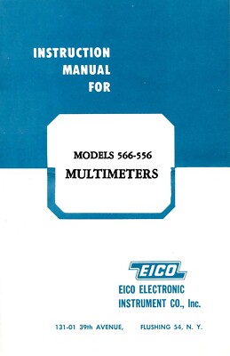 EICO Model 566 556 Multimeters Instruction Manual | eBay