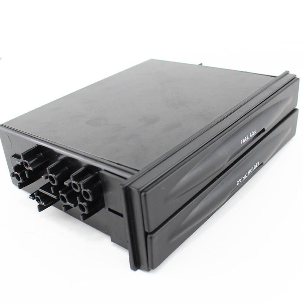 Car Dash Double Din Drink Cup Holder Radio Pocket Storage Box Black ...