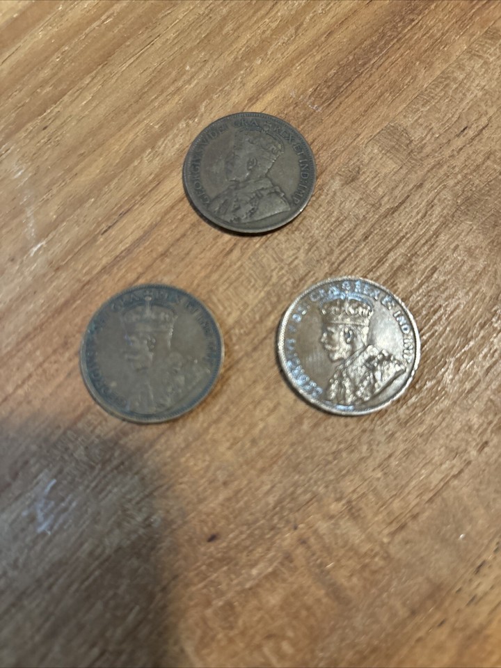 Canada 1917 1918 1919 Large Canadian Pennies Penny 1 Cent 1c Exact Set ...