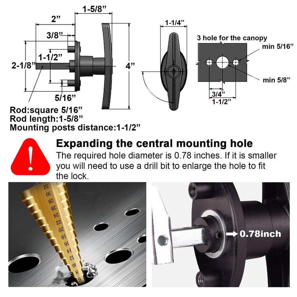 Truck Topper Fastener Heavy Duty T-Handle Lock for Leer/Snugtop Camper ...
