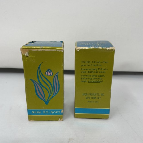 2 Vintage Avon Skin So Soft 1 oz Glass Bottle Full NOS Wild Rose ...