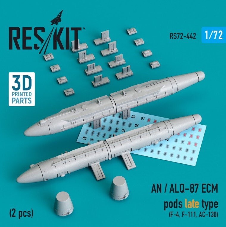 ResKit RS72-0442 Scale 1 72 AN / ALQ-87 ECM pods late type 2pcs F-4 F ...