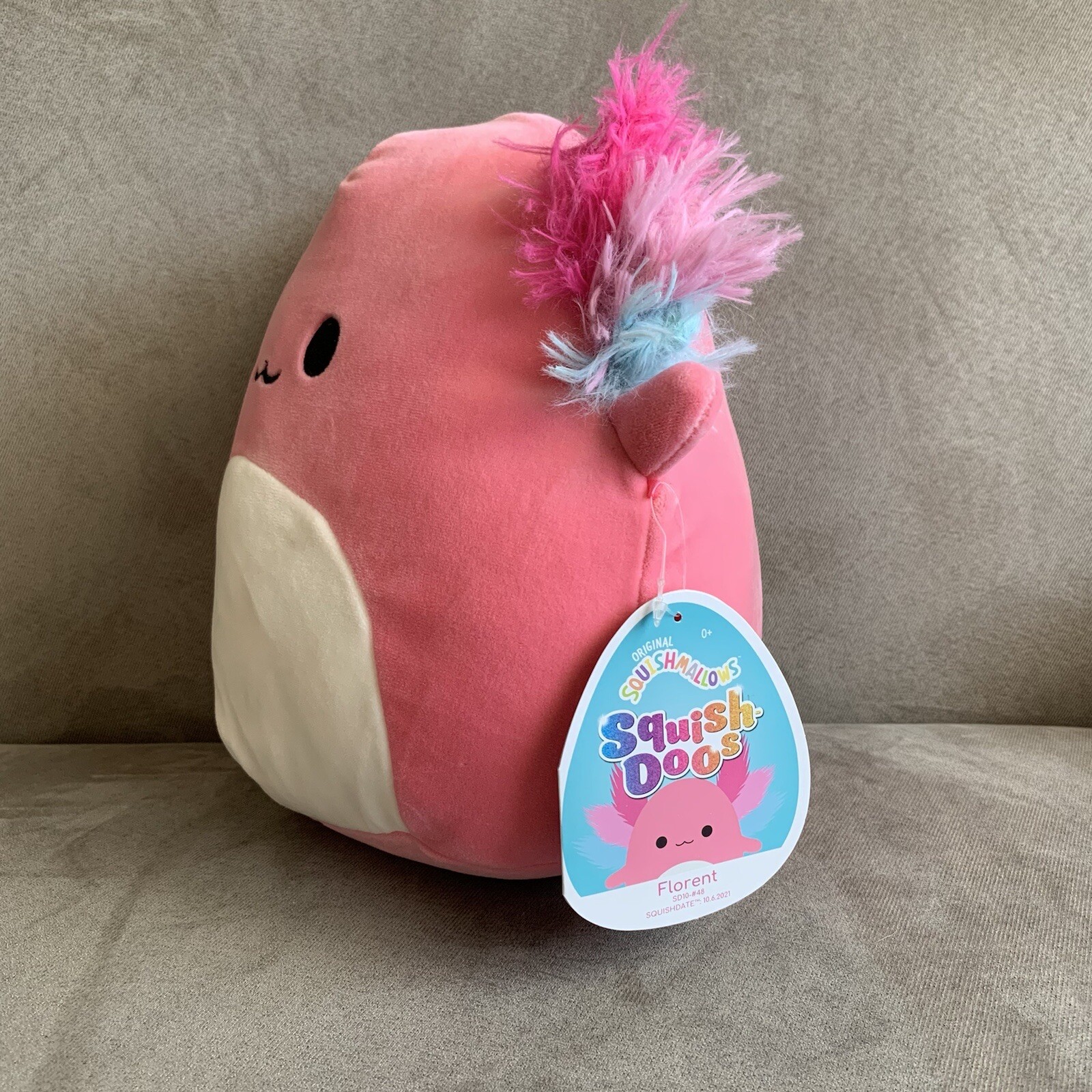 NWT 10" Florent The Derpy Pink Axolotl Squish Doo Squishmallow Plush ...