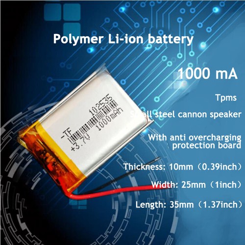 3.7V 1000mAh 102535 Li Polymer LiPo Rechargeable Battery New For Tpms ...