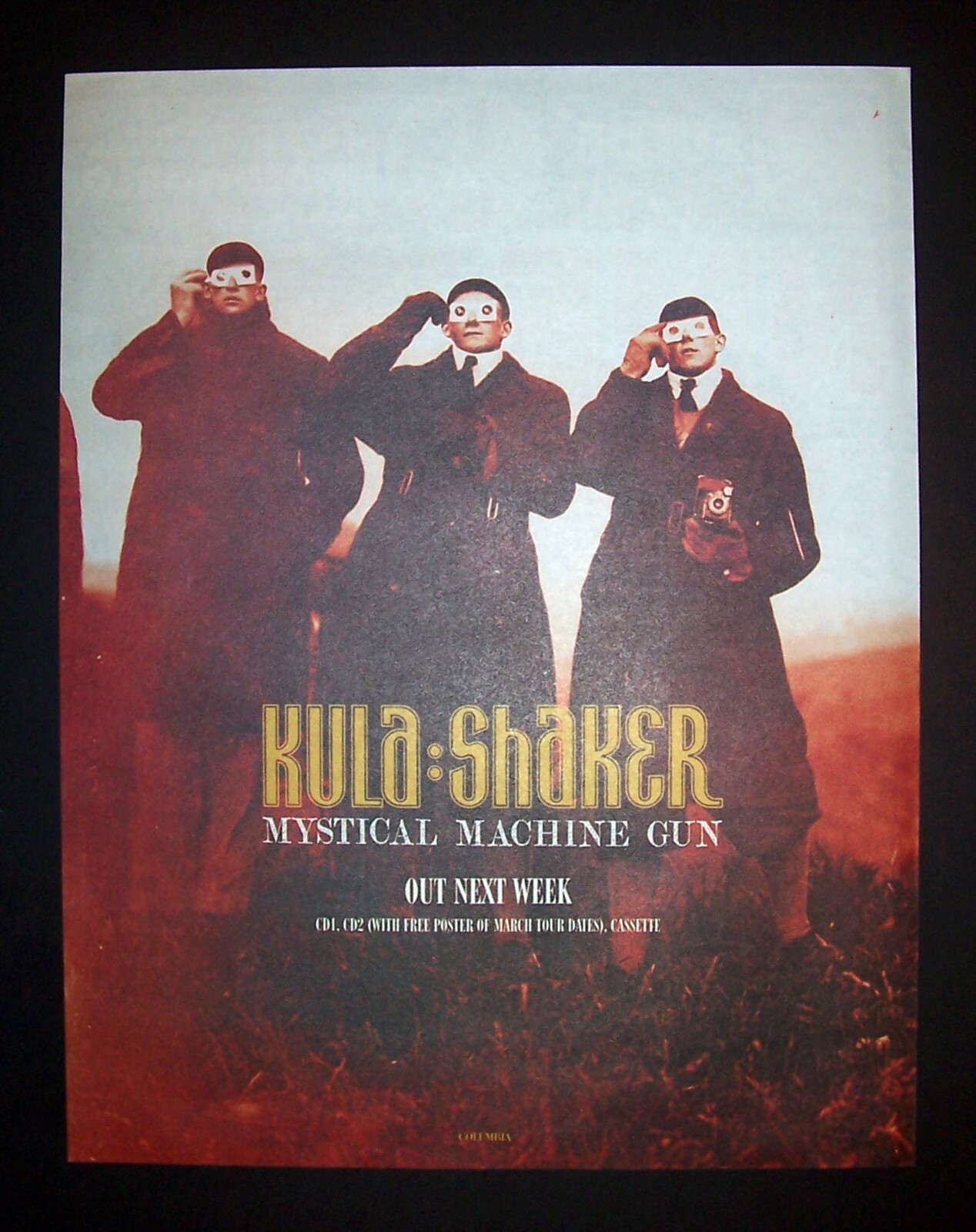 Kula Shaker Mystical Machine Gun 1999 Poster Type Ad, Promo Advert var ...