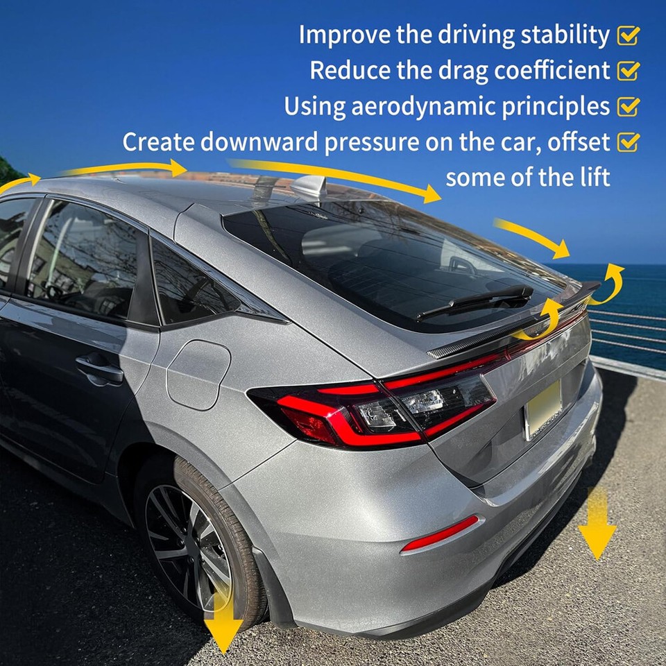 Universal Rear Top Roof Lip Spoiler Wing Tail Trunk Fit Hatchback ...