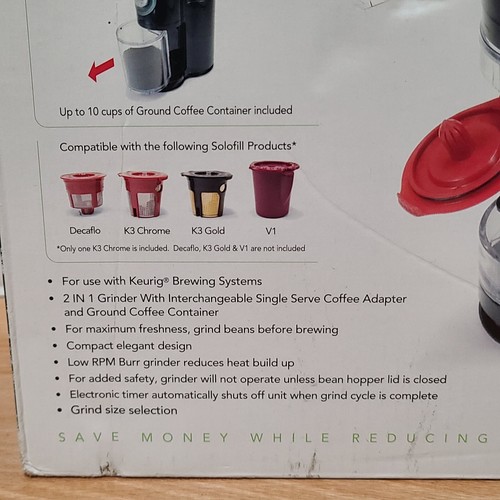 New! Solofill SoloGrind 2-in-1 Automatic Single Serve Coffee Burr ...