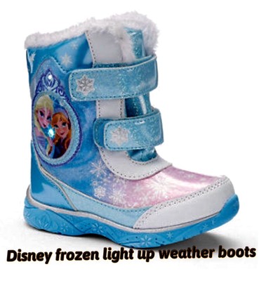 Disney Frozen Toddler Winter Fur light up Boots Elsa Anna, Blue,Sz 9,10 ...