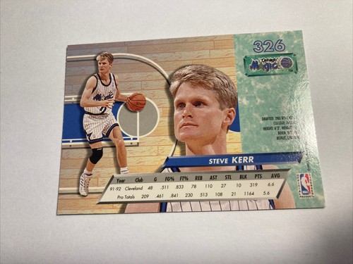 ‘92-93 Fleer Ultra Basketball Card No. 326 - Steve Kerr | eBay