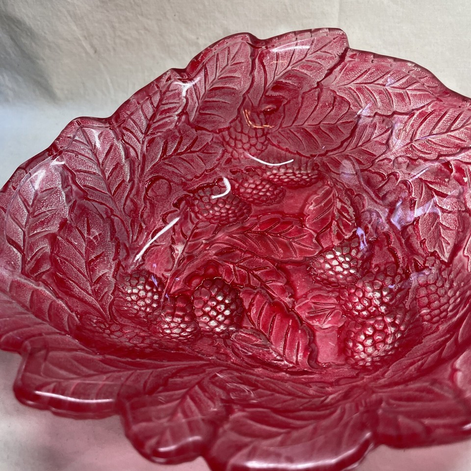 Very Rare Depression Glass Rose Pink Embossed Scallop Edge Compote ...