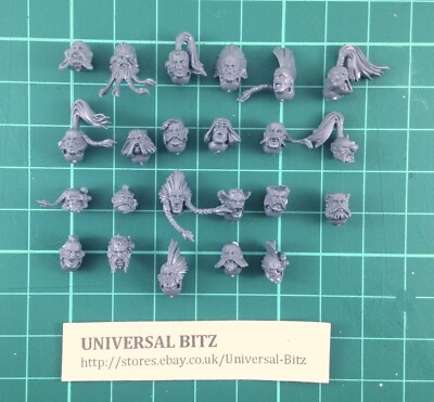 Space Wolves Marines Upgrade Heads x 23 Warhammer 40K Bits Conversion ...