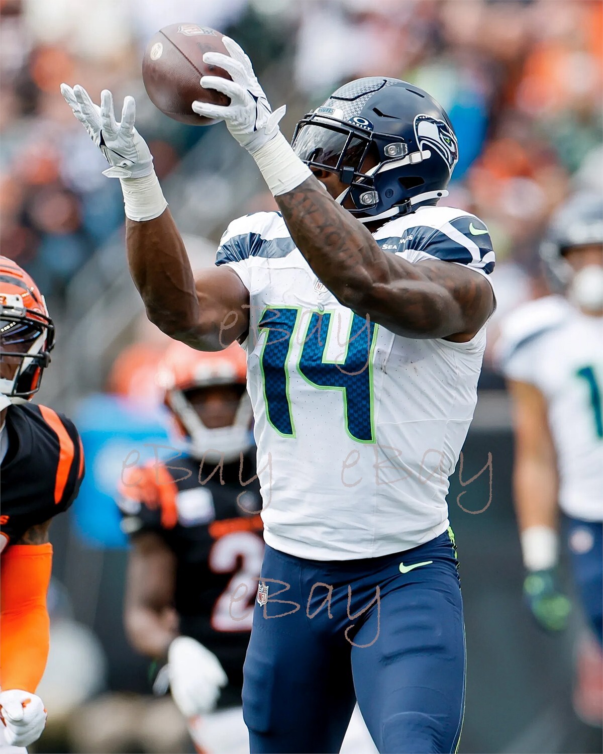 DK Metcalf Seattle Seahawks Catching Football 8X10 Photo Reprint | eBay