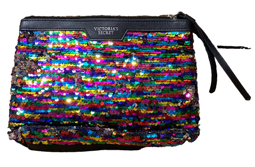 Victoria's Secret Multicolor Metallic SequIns Make Up Bag Personal Care ...