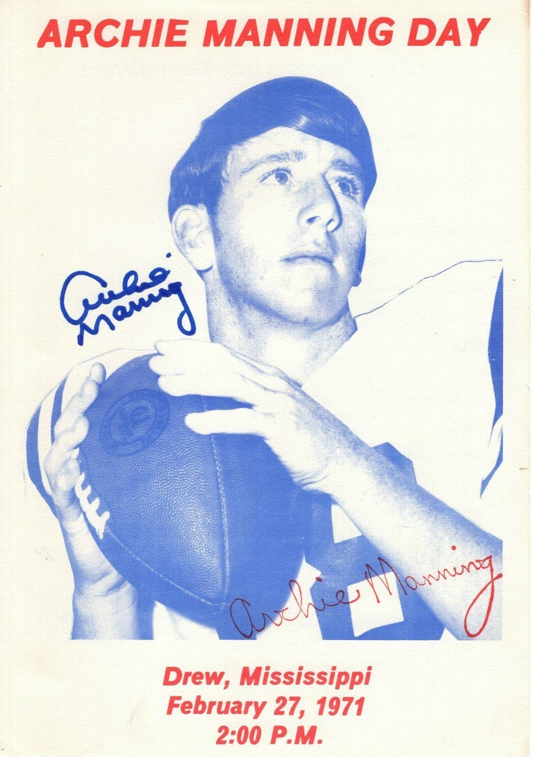 ARCHIE MANNING signed autographed 1971 program SUPER RARE!!!! | eBay