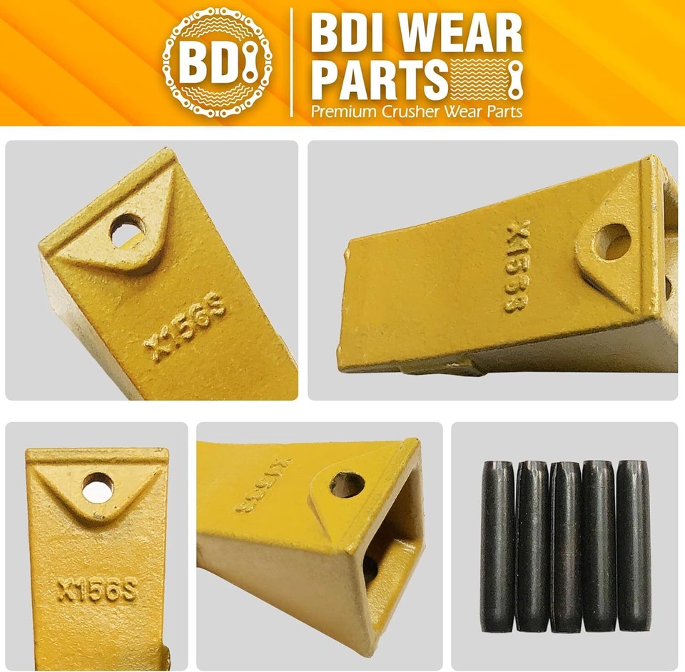 5x X156S Backhoe Bucket Teeth with Pins for Skid Steer and Mini ...