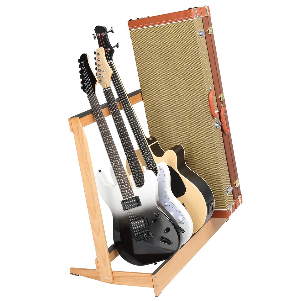 Multiple Guitar Case Rack Stand, Hardwood Folding Guitar Hard Case ...