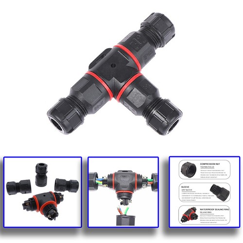 IP68 3 Way T-shape Waterproof Electrical Wire Cable Connector Terminal ...