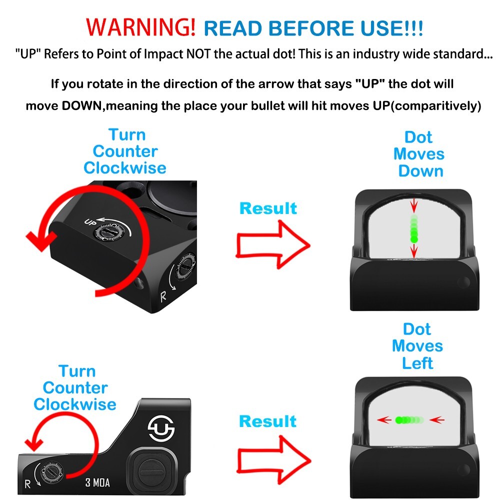 3 MOA Green Dot Reflex Sight Zulisy OAK for RMR Cut Beretta APX RDO ...