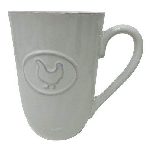 Farmhouse Style Coffee Large Mug Chicken 16oz Distressed White | eBay