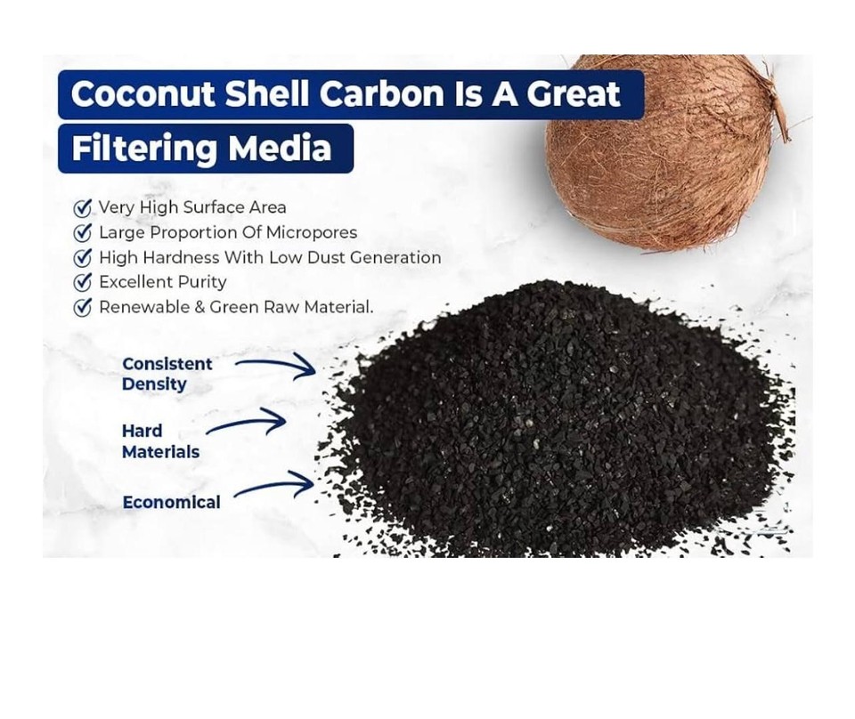 Granular Activated Coconut Shell Carbon Media (GAC) - 5 LBS | 12x40 ...