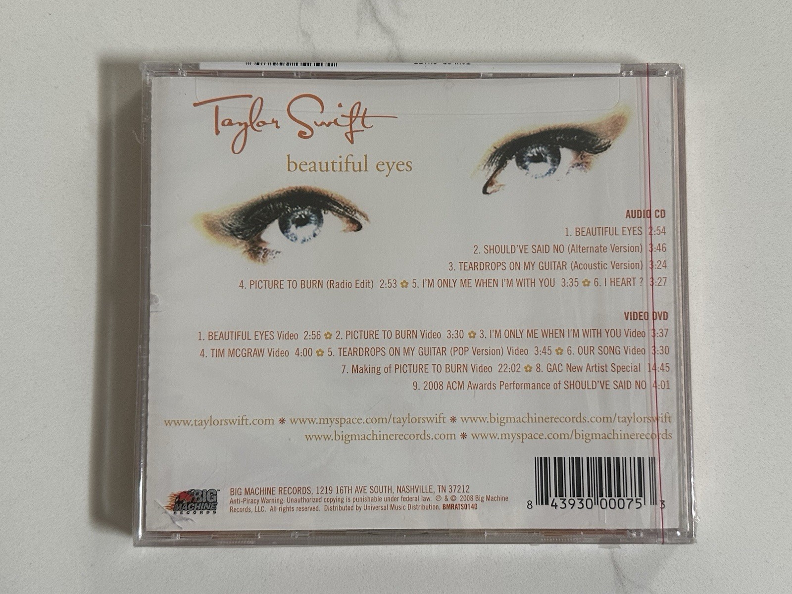 Beautiful Eyes [EP] by Taylor Swift (CD, Jul-2008, 2 Discs, Big Machine ...