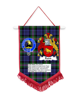 Baird Scottish Clan Car / Wall Pennant With Red Border Fantastic ...
