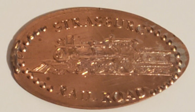 STRASBURG RAILROAD TRAIN PENNSYLVANIA PRESSED PENNY ELONGATED COIN ...