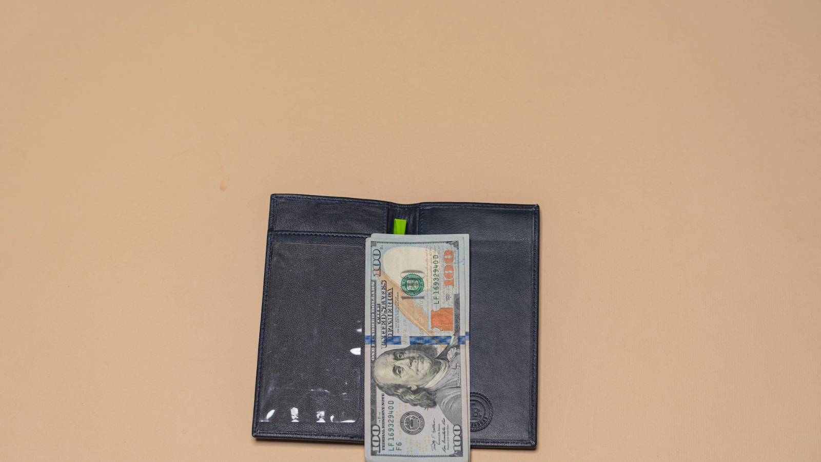 Genuine Cow Napa Leather Slim Checkbook Cover With Pen Holder | eBay