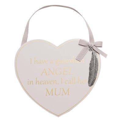 Wooden Heart Memorial Hanging Plaque with Feather Attachment - Mum | eBay