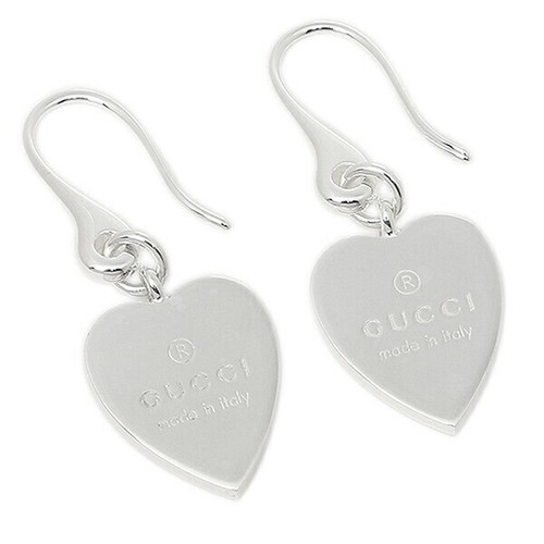 Gucci Hook Earrings Trademark Heart Silver NIB 223993 F/S | eBay