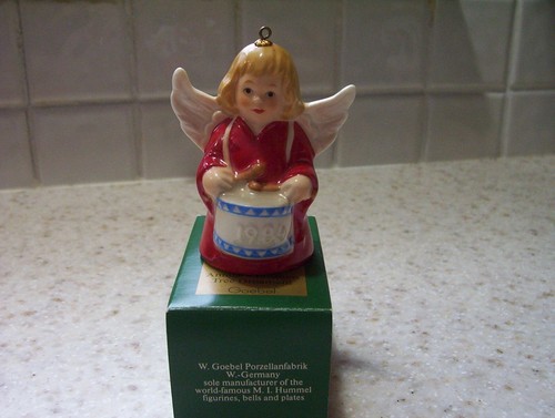 Vintage 1984 Goebel Annual Angel Bell Christmas Tree Ornament Drummer ...