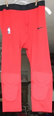 Nike Pro Mens NBA 3/4 length, Red Padded Compression Pants. Two sizes ...