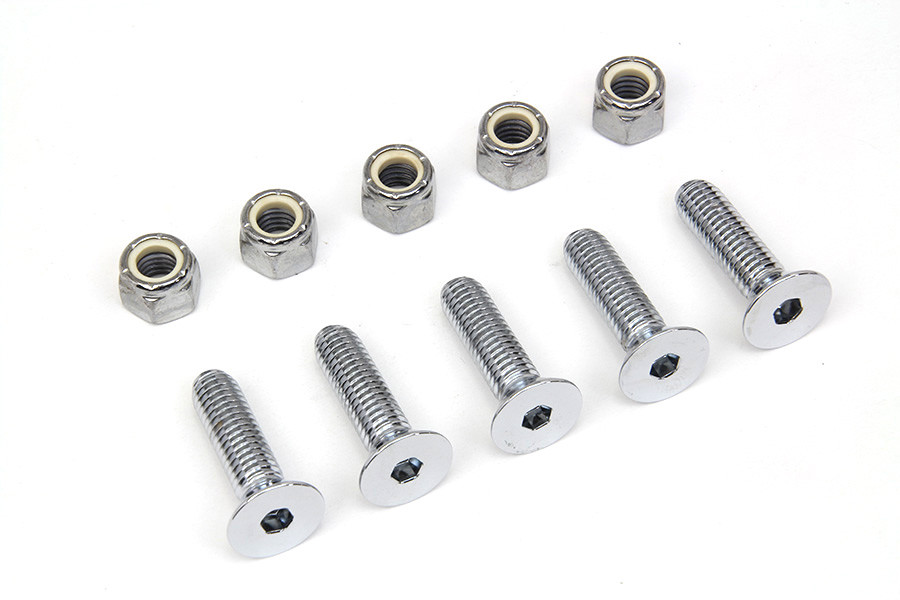 Harley FXST 84-91 rear brake rotor bolts nut, allen head chrome counter ...