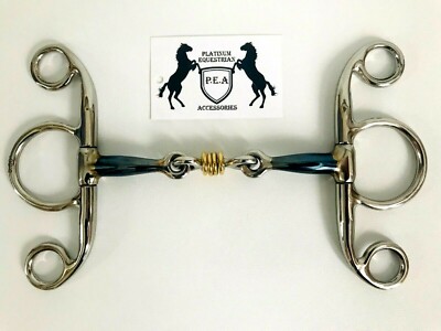 Elevator Horse Bit in Blue Sweet Iron Brass alloy Roller Mouthpiece All ...