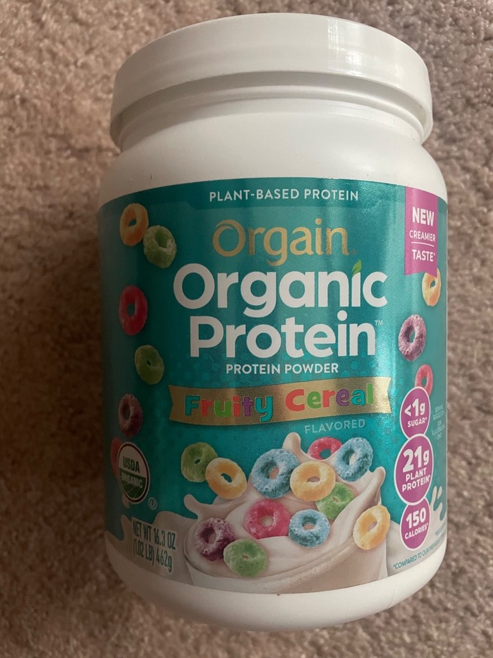 Orgain Organic Vegan 21g Protein Powder, Plant Based, Fruity Cereal 1 ...