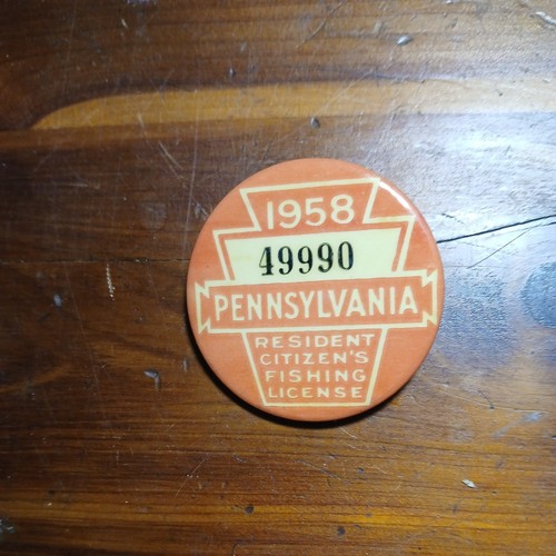 1958 Pennsylvania Fishing License Pin. Exc+. #49989 | eBay