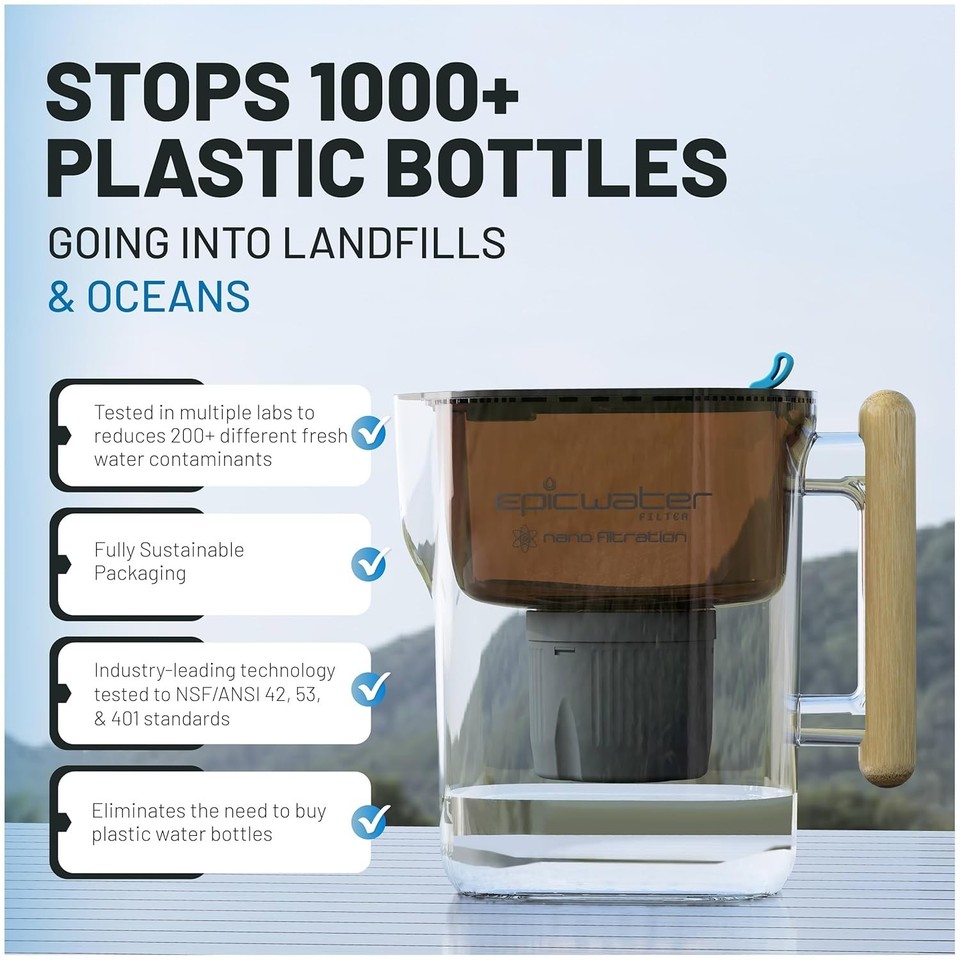 Epic Nano | Water Filter Pitchers for Drinking Water | 10 Cup | 150 ...