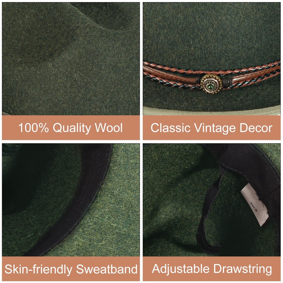 Open Road Hat Fedora Hat Pure Wool Felt Hat Vintage Rancher Hat Airway ...