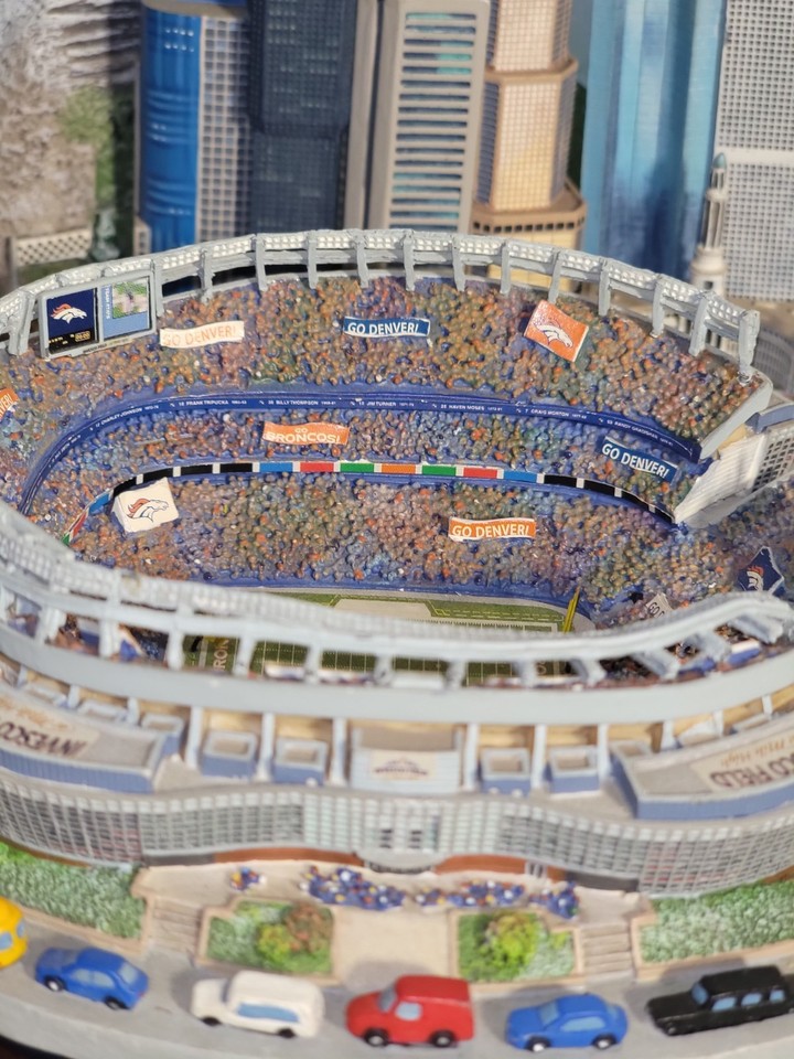 DANBURY MINT INVESCO FIELD AT MILE HIGH DENVER BRONCOS WITH CITY ...