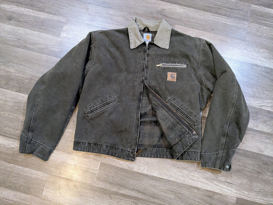 Vintage Carhartt Detroit Blanket Flannel Jacket J97 BRN 90’s Usa Made ...