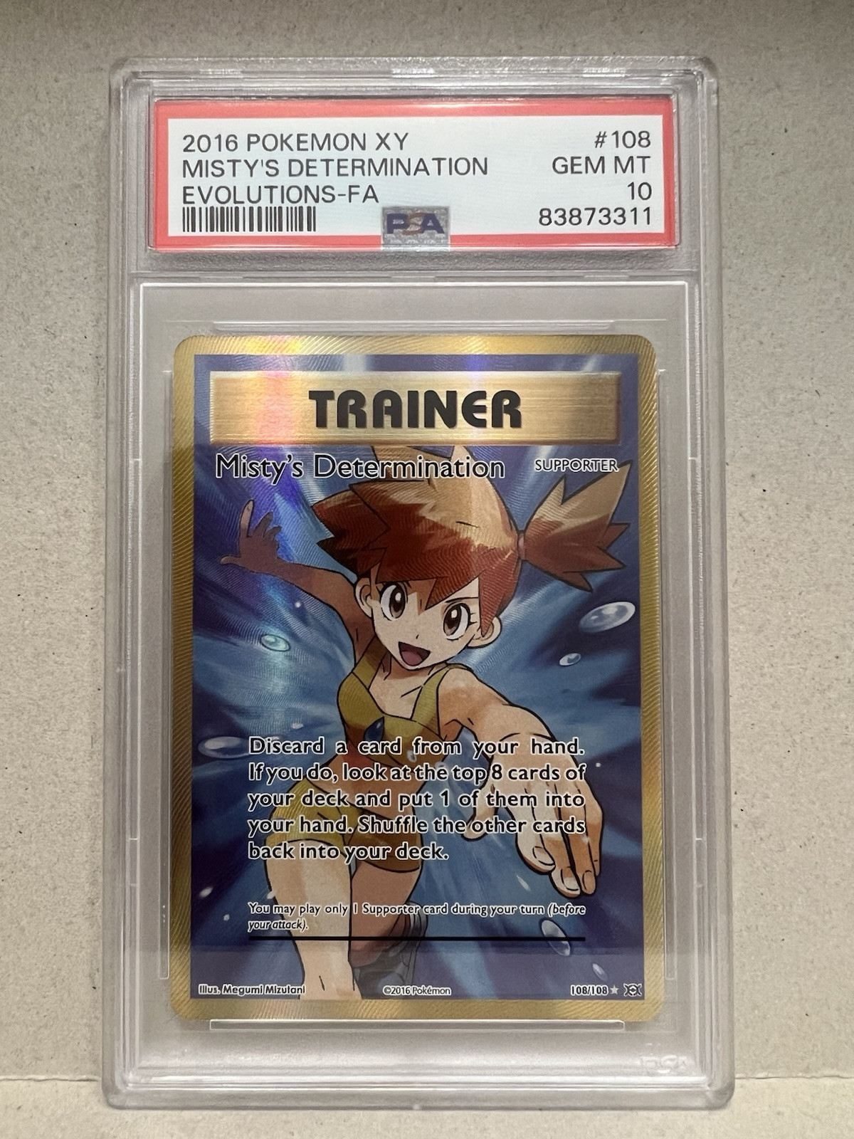 Misty's Determination 2016 XY: Evolutions #108/108 Holo (Full Art ...
