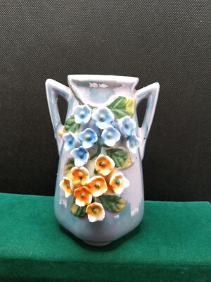 Vintage Ceramic Lusterware Floral Vase | eBay