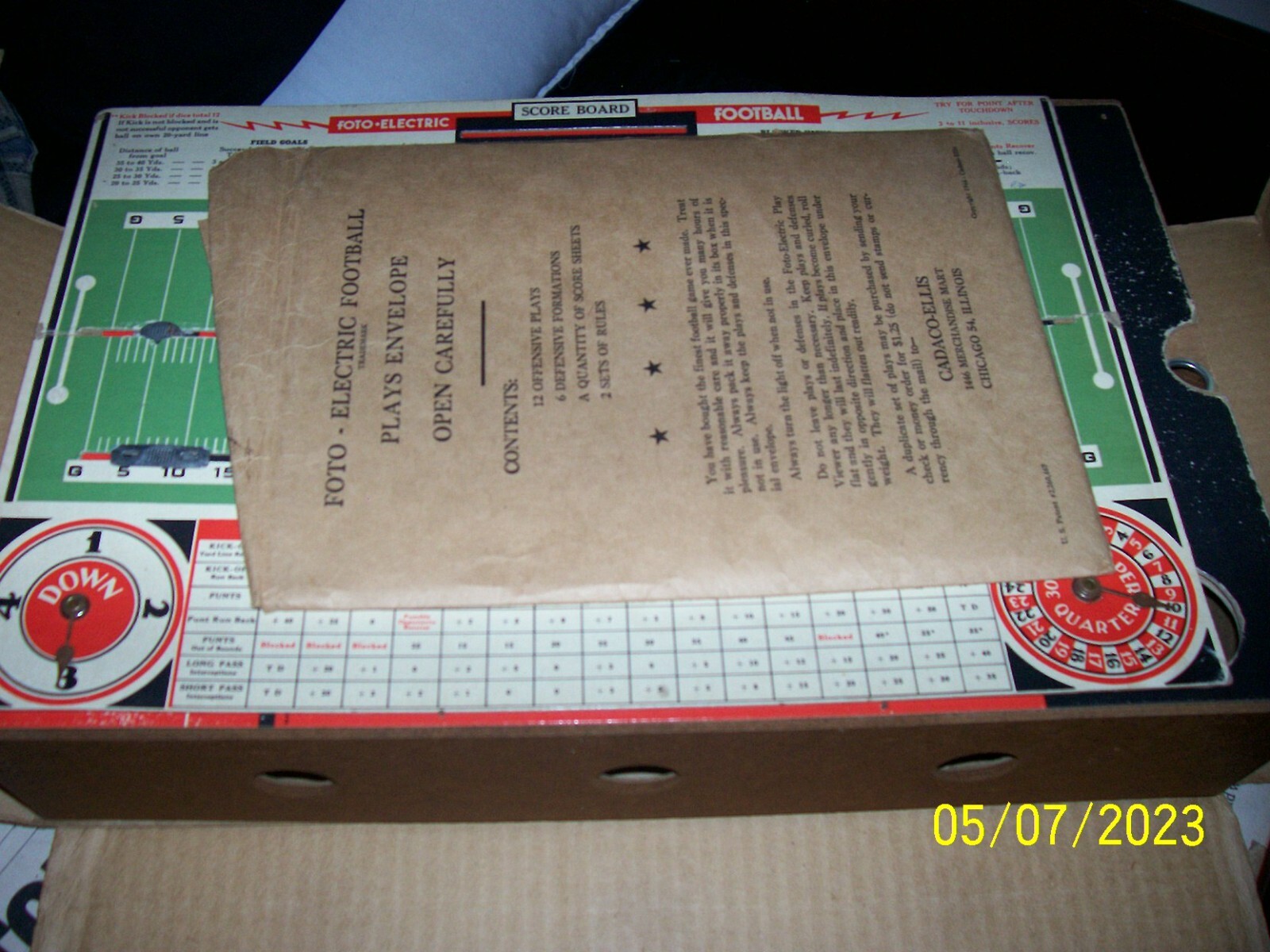 1946 Rare Cadaco- Ellis Foto Electric Football Game Complete | eBay