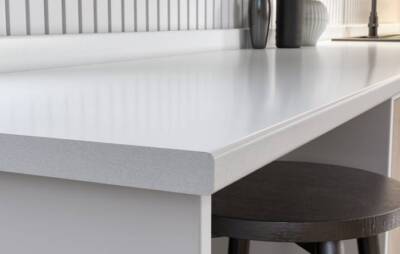White Glacier Rounded Edge Laminate Kitchen Worktops | eBay UK