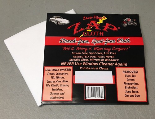 ZAP 5 Pack Zero Fiber Microfiber Cloth Streak & Spot Free Cleaning No ...