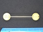 VICTORIAN SOLID 14K GOLD DOUBLE ENDED SCARF PIN w/ MALACHITE 3.25" / 10 ...