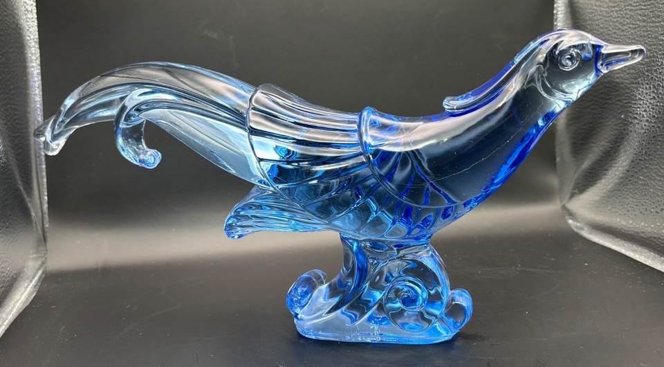 Vintage Paden City Copen Blue Glass Chinese Pheasant 1940s 13 1/2" Long ...