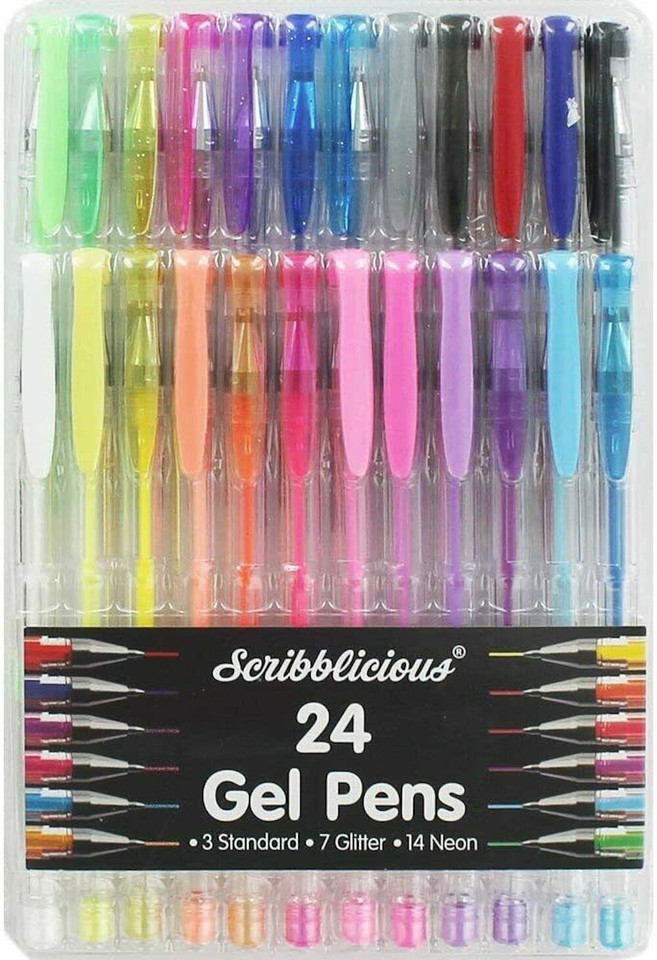 Scribblicious Gel And Glitter Pens Pack of 10 and 24 | eBay