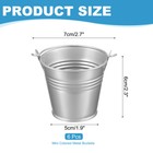 6 Pcs 2.7"x2.3" Small Metal Buckets with Handle Mini Galvanized Bucket ...
